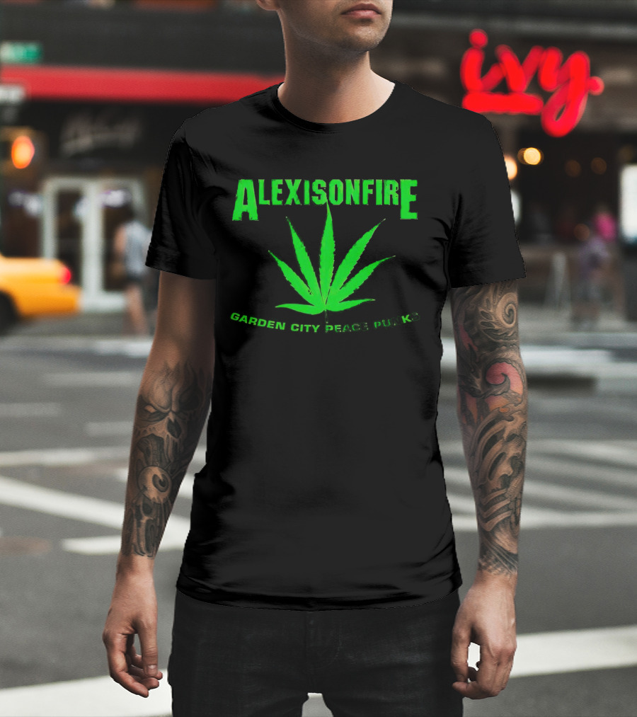 Alexisonfire Garden City Peace Punks Green Leaf T-Shirt