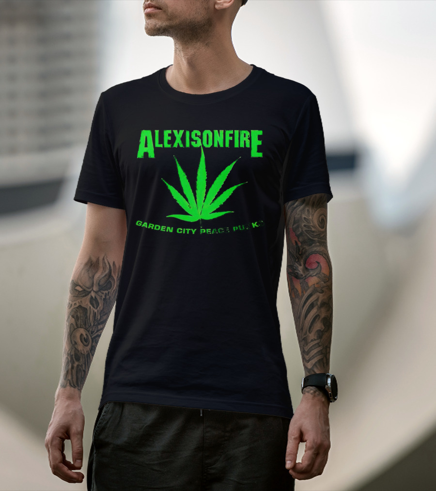 Alexisonfire Garden City Peace Punks Green Leaf T-Shirt