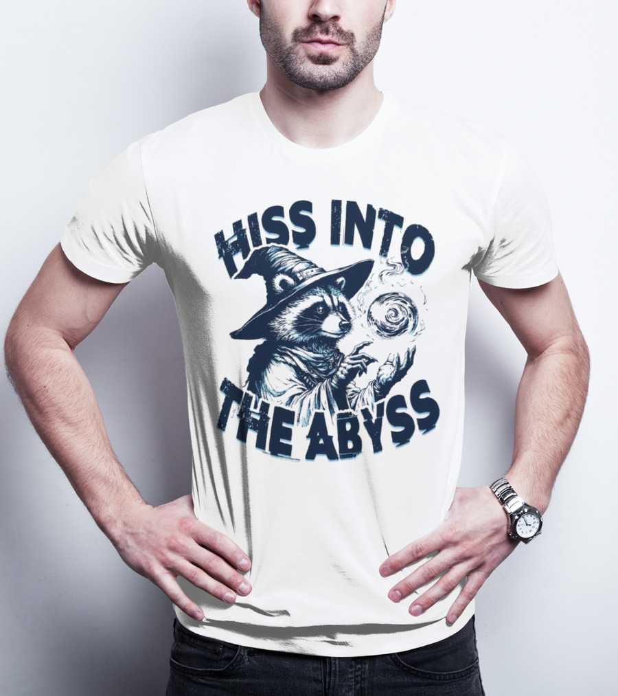 Hiss Into The Abyss Raccoon Witch With Magic Orb T-Shirt