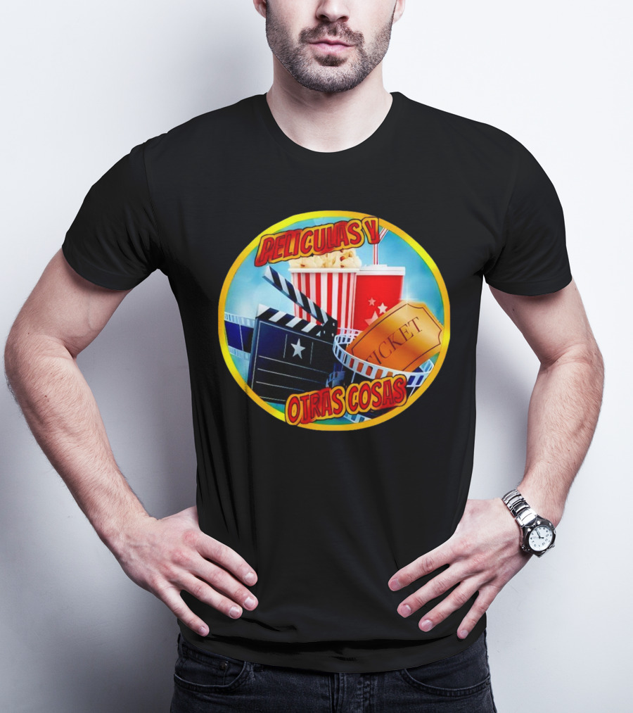 Peliculas Y Otras Cosas Con Claqueta, Palomitas, Ticket, Refresco Y Cine T-Shirt