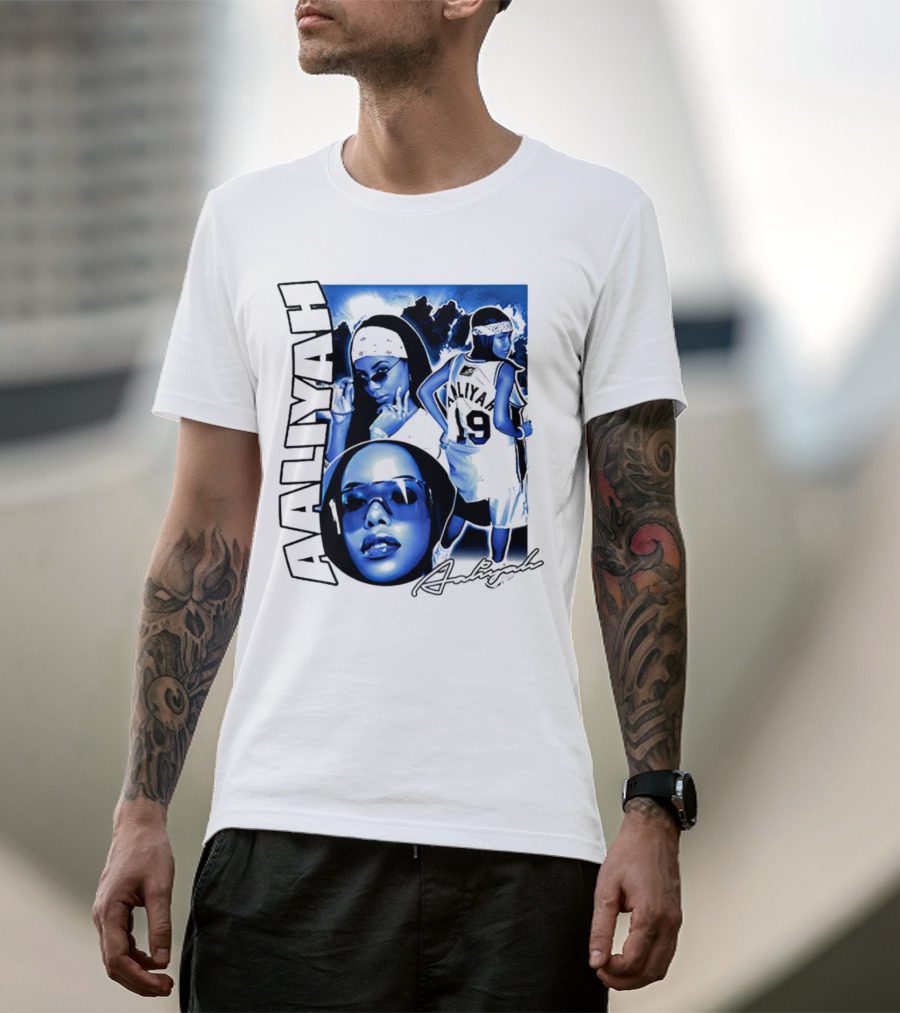 Aaliyah Vintage Rap Aaliyah 90s Style University Blue Jordan T-Shirt