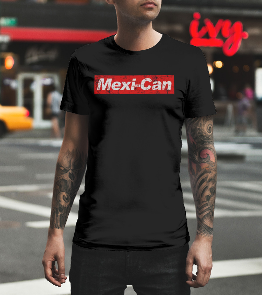 Mexi-Can Bold Red Grunge Style Typography T-Shirt