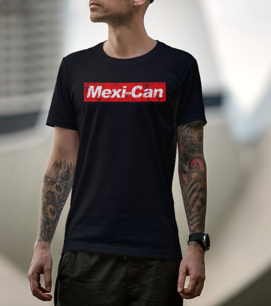 Mexi-Can Bold Red Grunge Style Typography T-Shirt