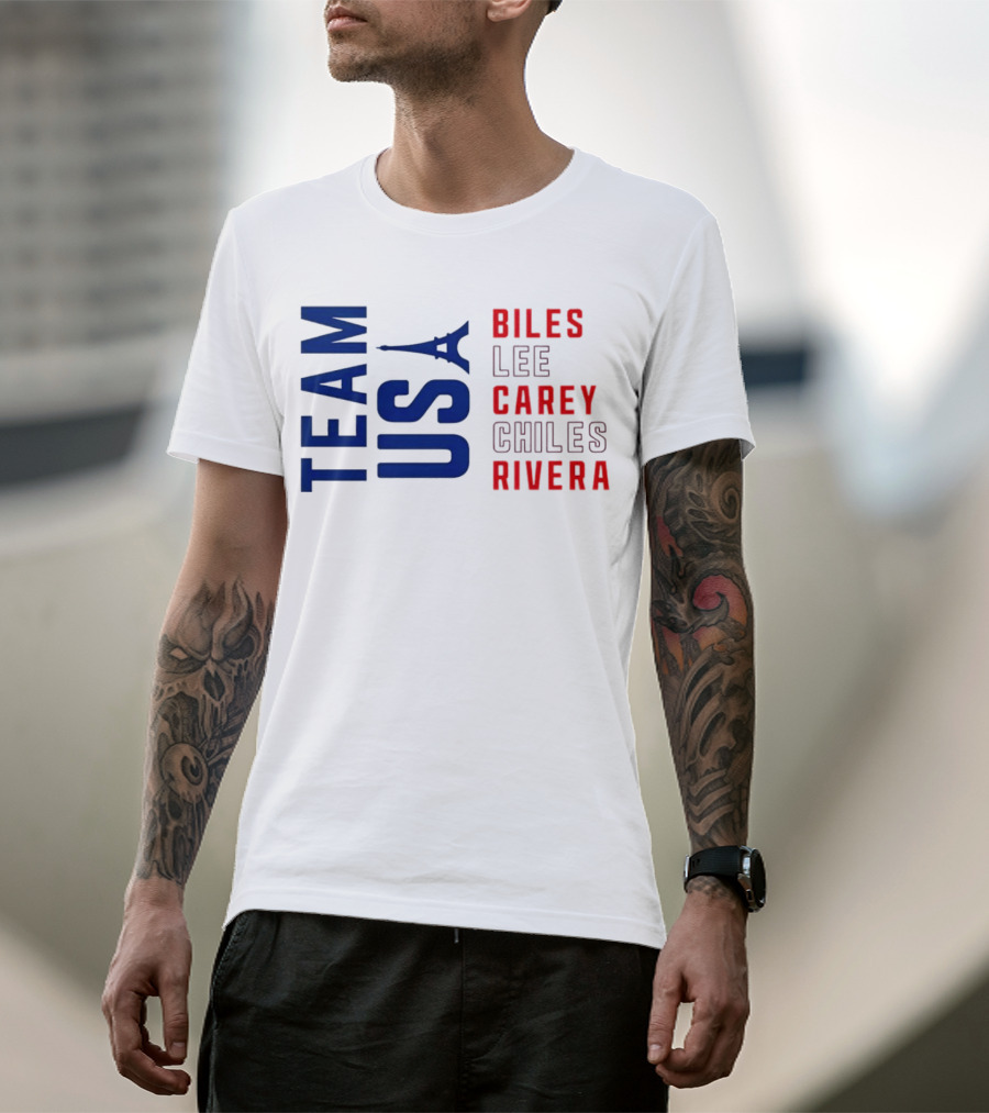 Team USA Biles Lee Carey Chiles Rivera T-Shirt