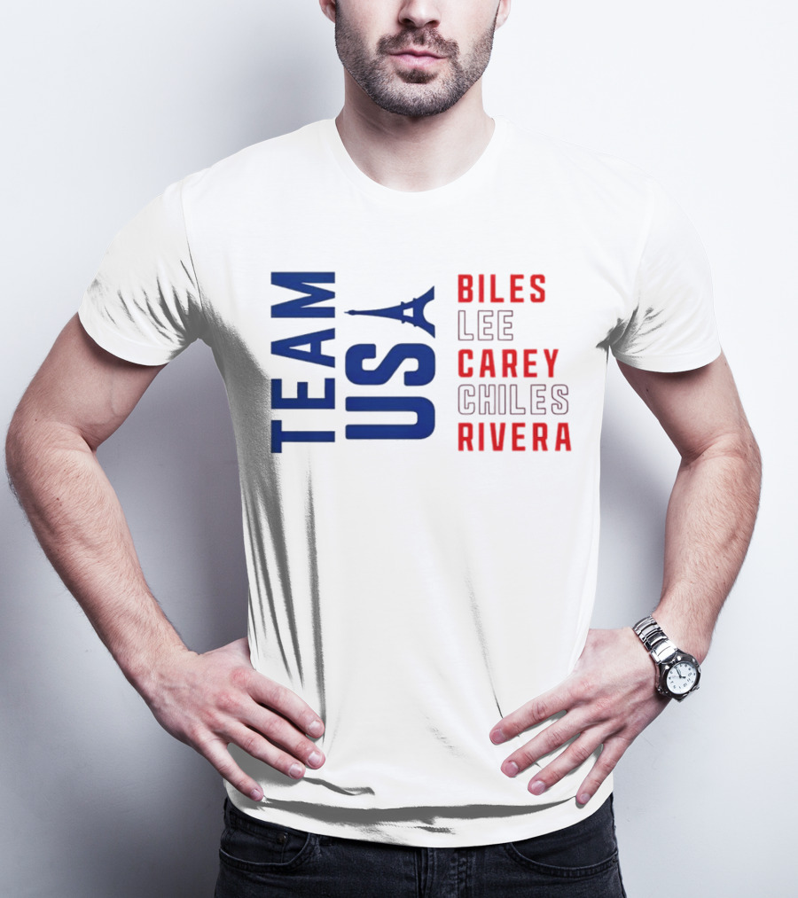 Team USA Biles Lee Carey Chiles Rivera T-Shirt