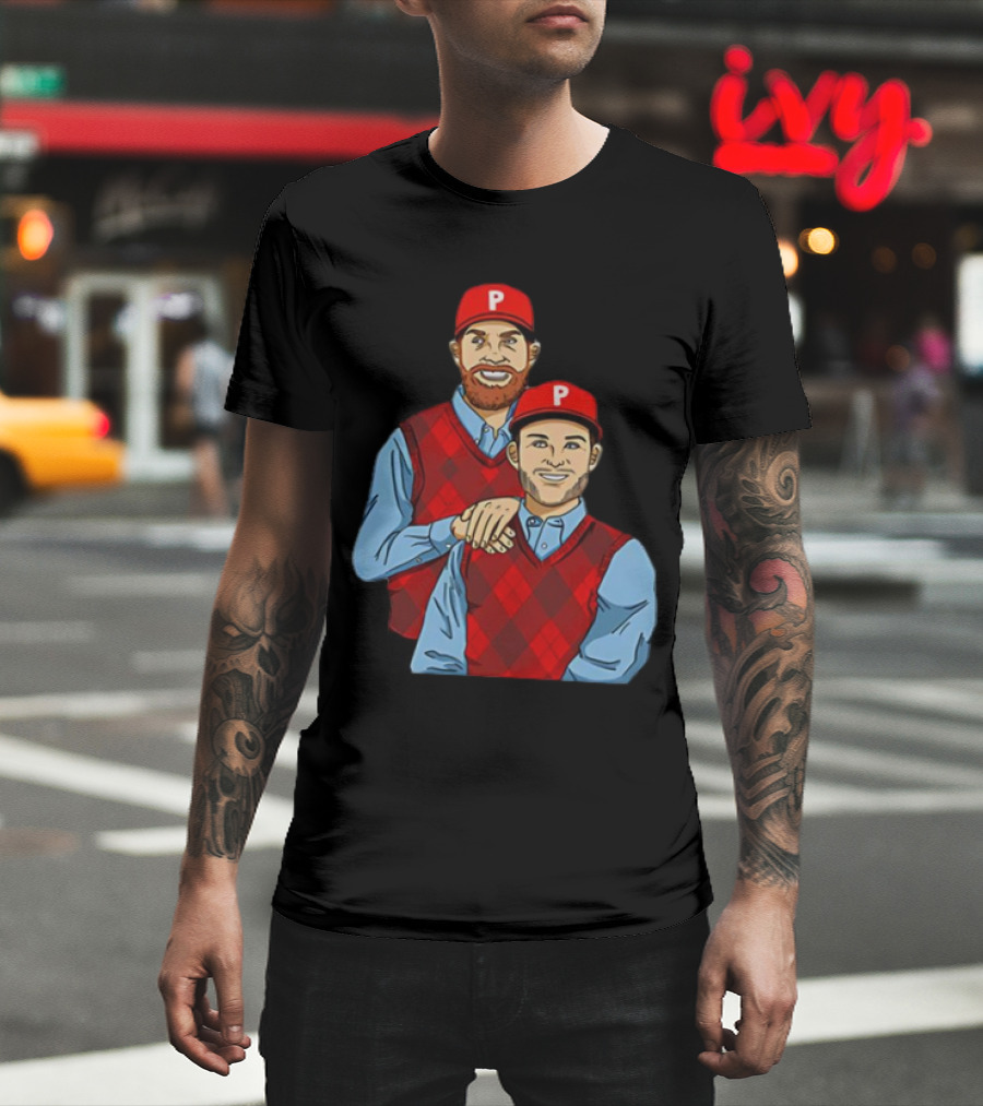Phillies Step Brothers Movie Parody With Red Caps And Argyle Sweaters T-Shirt