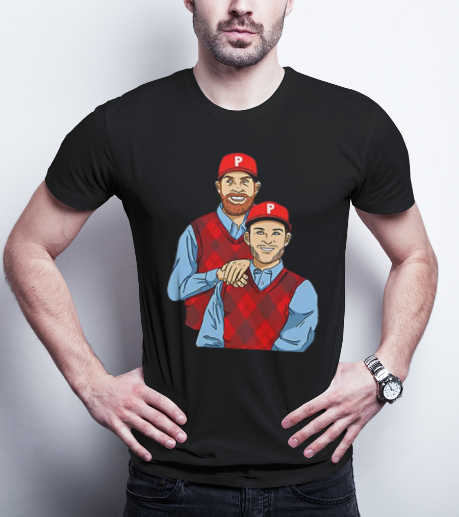 Phillies Step Brothers Movie Parody With Red Caps And Argyle Sweaters T-Shirt