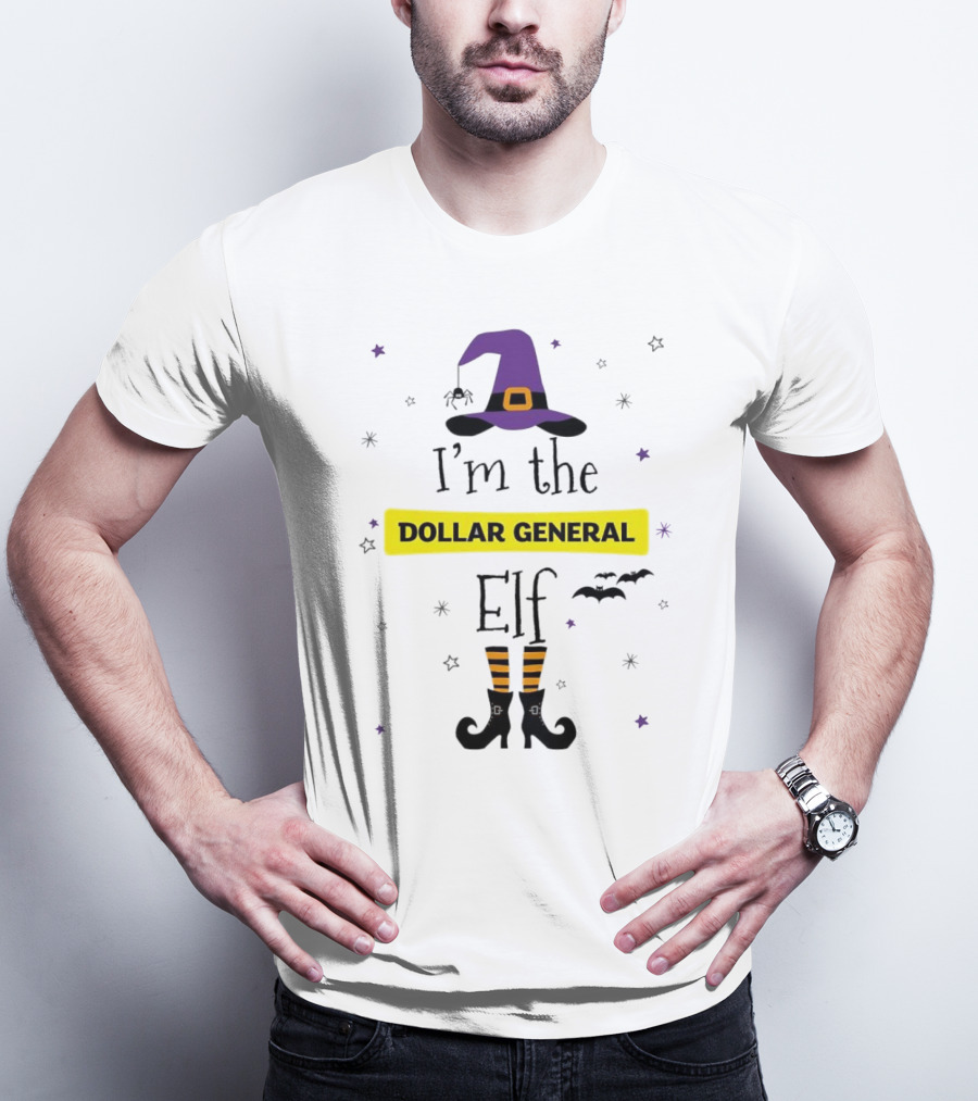 I'm The Dollar General Elf Halloween Witch Hat And Boots Theme T-Shirt