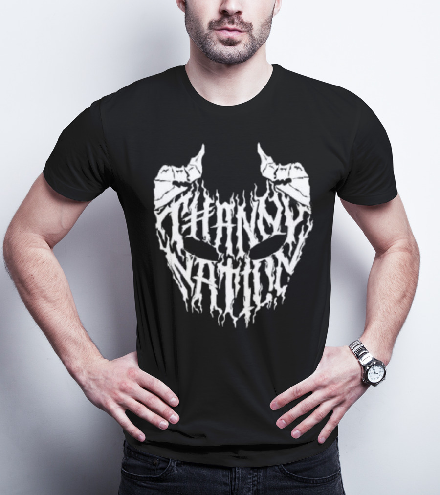 Thanny Nation Flame Text With Mask T-Shirt