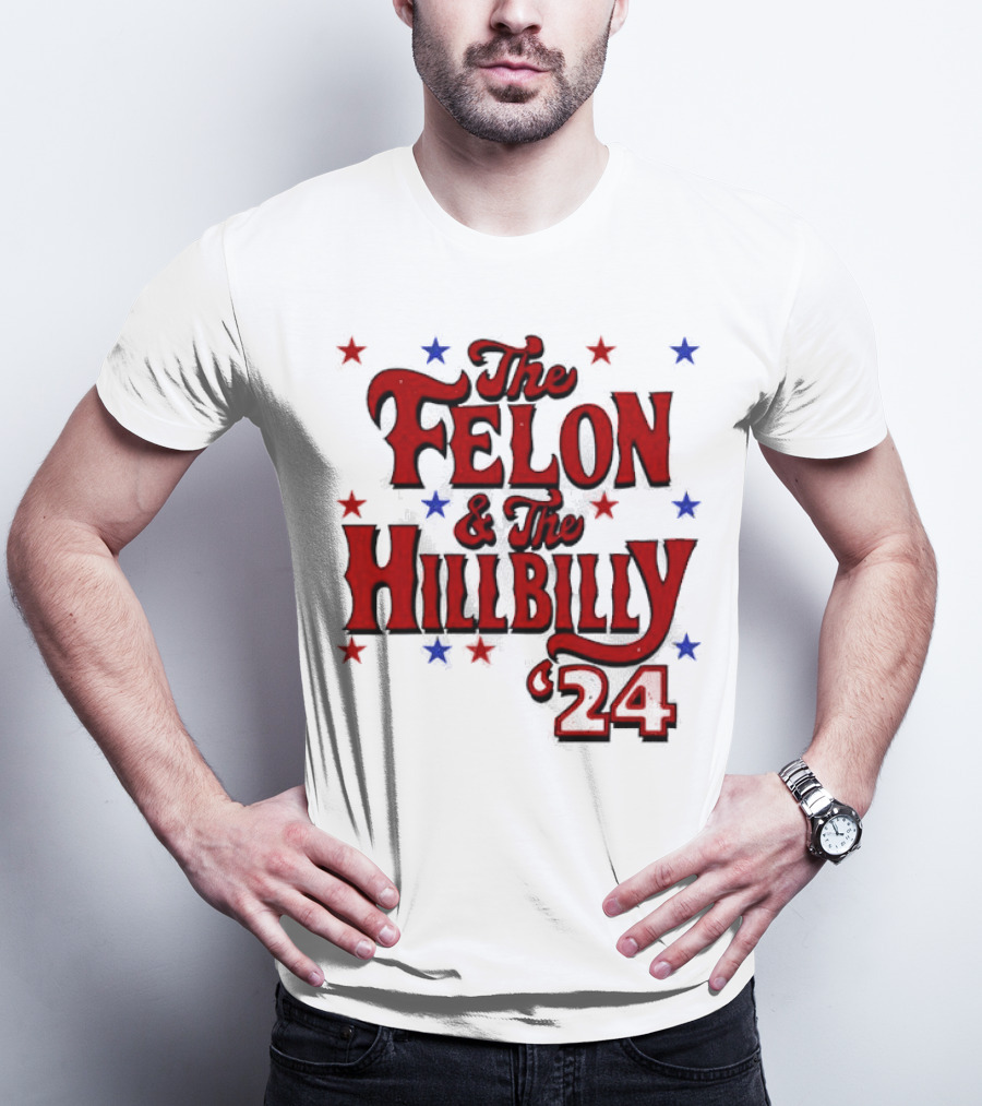 The Felon And The Hillbilly 24 Red And Blue Star T-Shirt