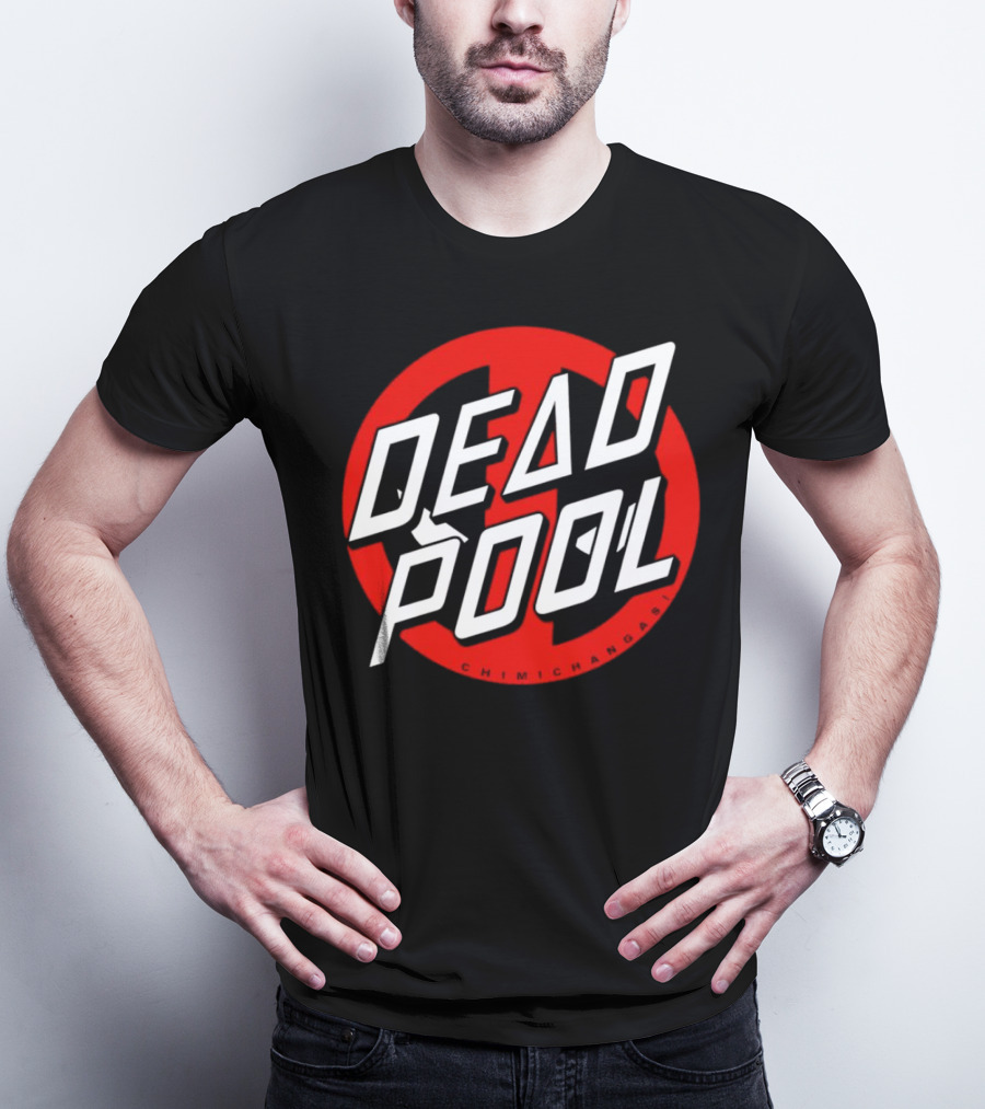 Deadpool X Santa Cruz Santapool Chimichangas Logo Red Circle T-Shirt