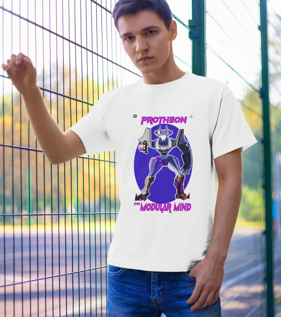 Protheon The Modular Mind Robot Character Purple Armor T-Shirt