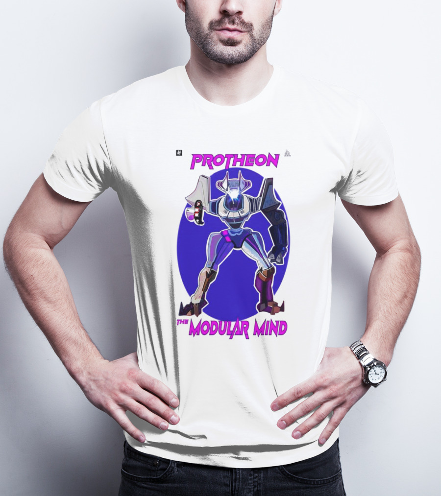 Protheon The Modular Mind Robot Character Purple Armor T-Shirt