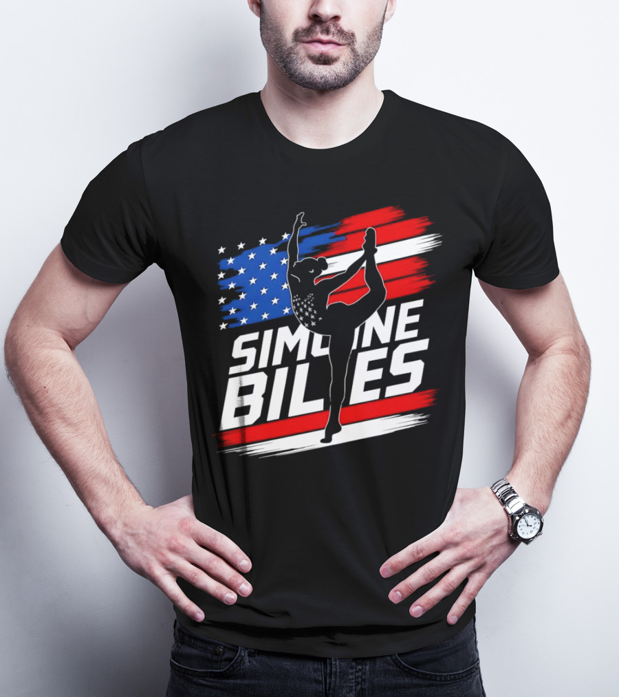 SIMONE BILES USA AMERICAN FLAG GYMNASTICS TEAM T-Shirt