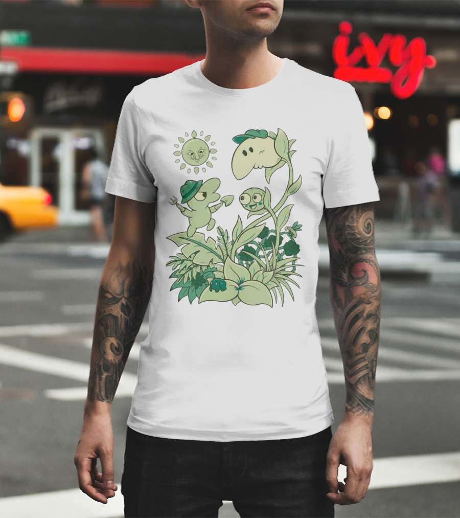 Smiling Friends Disdainful Gardener Cheerful Plant Companions And Sun T-Shirt