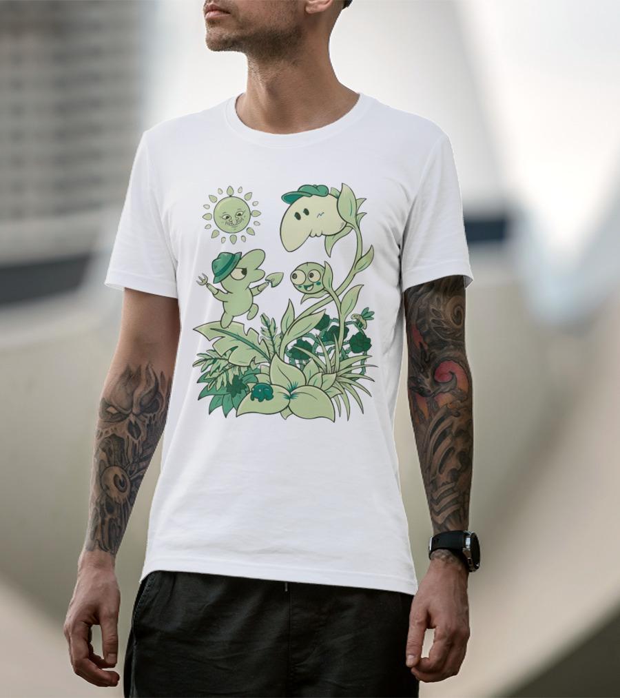 Smiling Friends Disdainful Gardener Cheerful Plant Companions And Sun T-Shirt