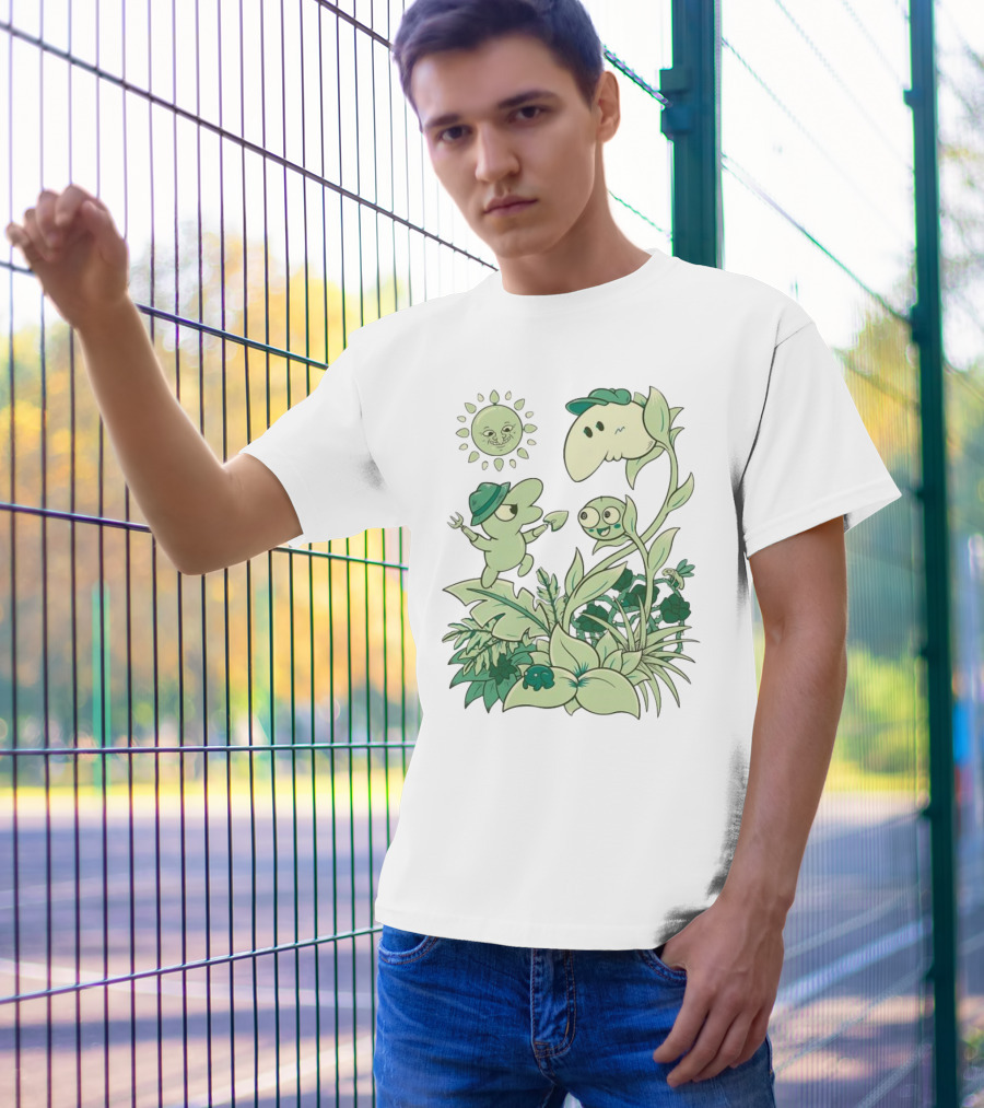 Smiling Friends Disdainful Gardener Cheerful Plant Companions And Sun T-Shirt
