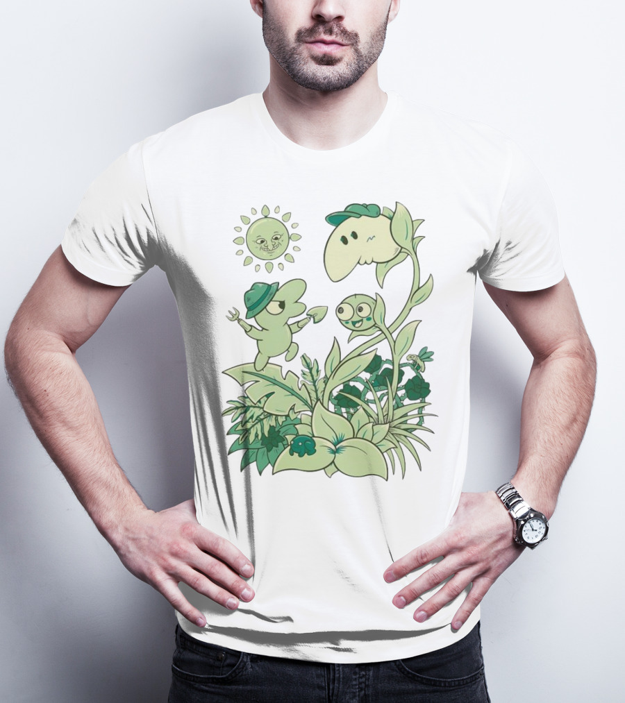 Smiling Friends Disdainful Gardener Cheerful Plant Companions And Sun T-Shirt