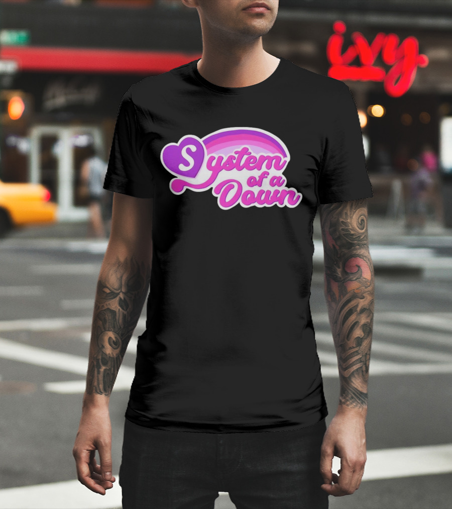 System Of A Down Rainbow Heart T-Shirt
