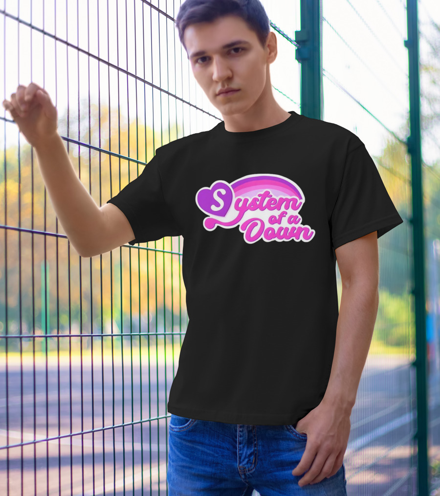 System Of A Down Rainbow Heart T-Shirt