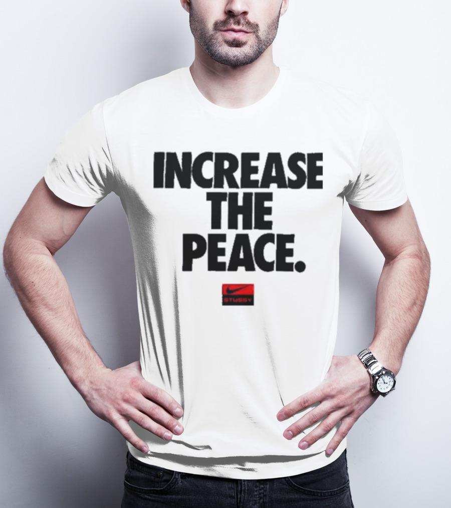 Increase The Peace Stussy Red Swoosh T-Shirt