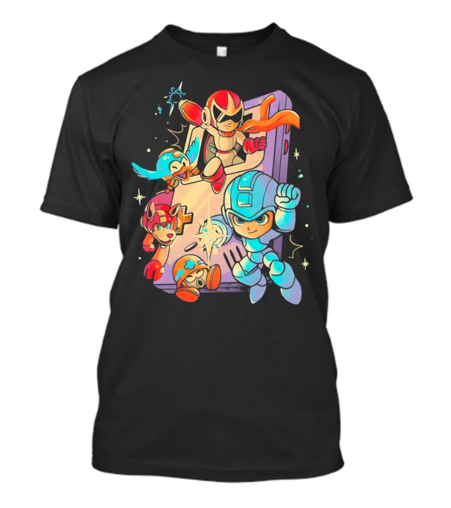 Mega Man And Friends Adventure With Console Elements T-Shirt