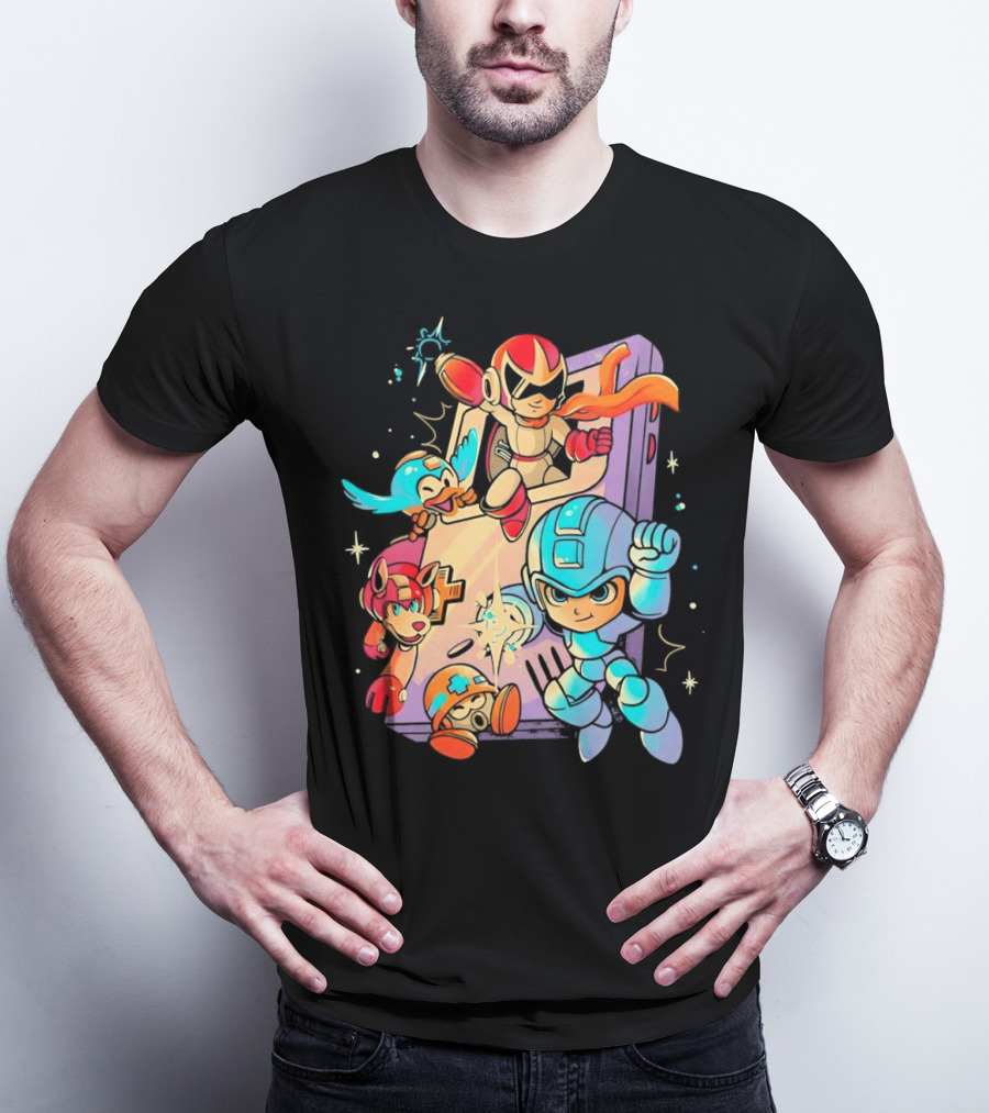 Mega Man And Friends Adventure With Console Elements T-Shirt