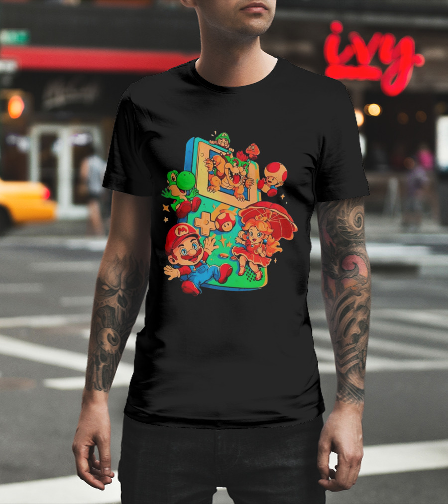 Super Mario Plumber Adventure Characters Game Icons T-Shirt