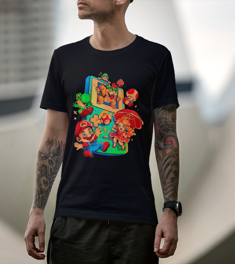 Super Mario Plumber Adventure Characters Game Icons T-Shirt
