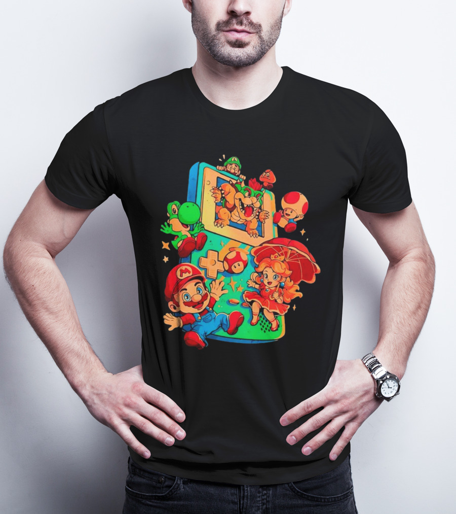 Super Mario Plumber Adventure Characters Game Icons T-Shirt