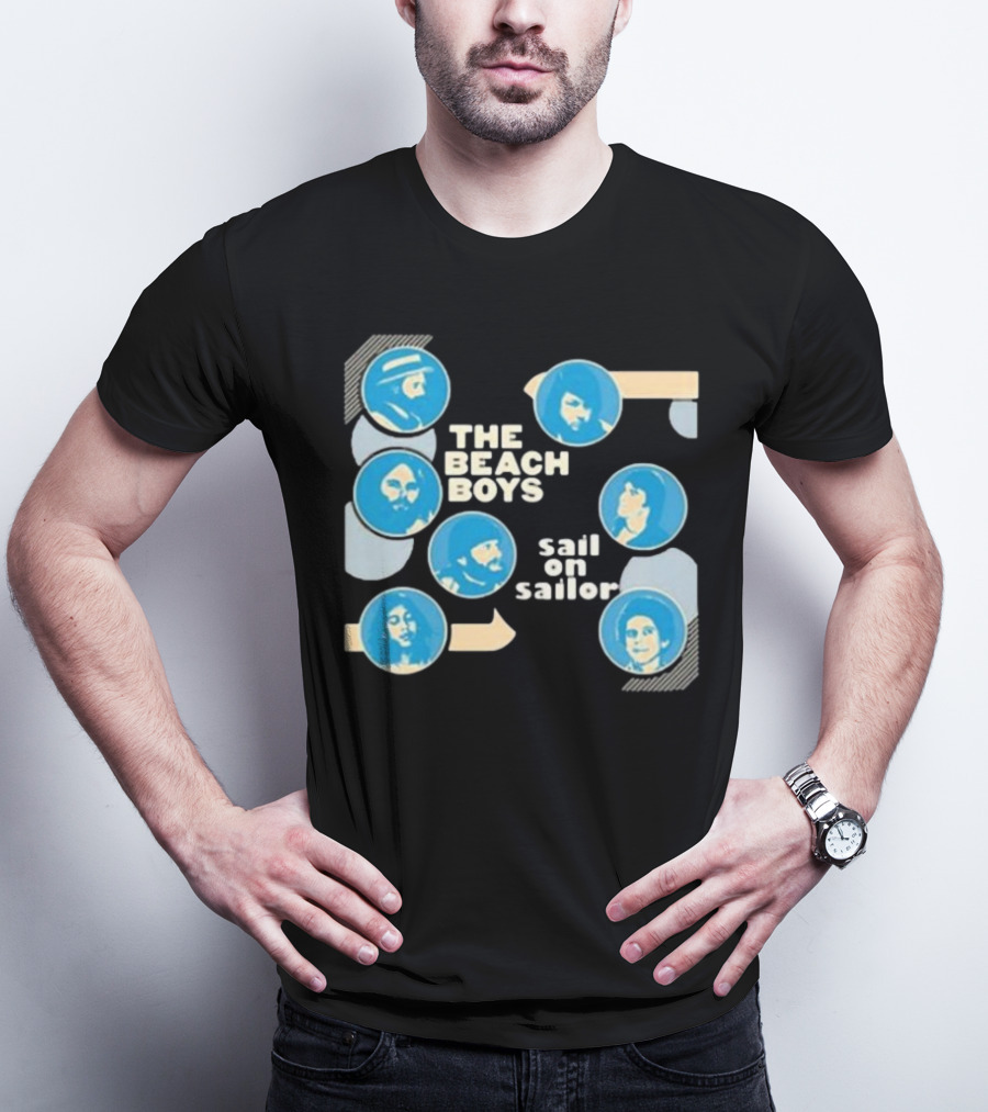 The Beach Boys Sail On Sailor Retro Blue Circles T-Shirt