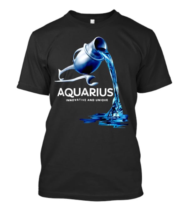 Aquarius Zodiac Sign Innovative And Unique Water Bearer Pouring Blue Water T-Shirt
