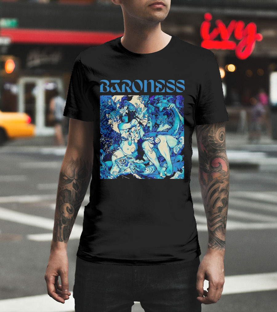 Baroness Blue Record Psychedelic Mythical Scene T-Shirt