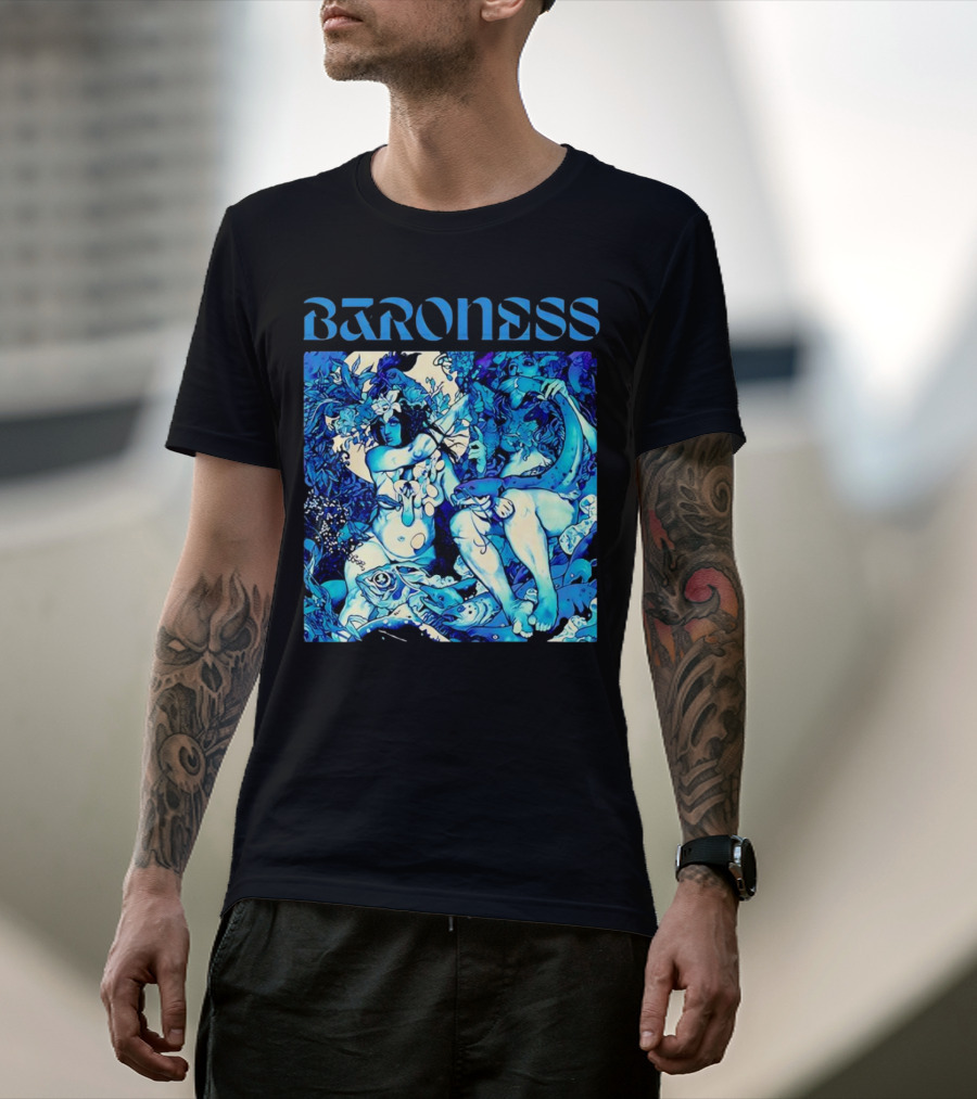Baroness Blue Record Psychedelic Mythical Scene T-Shirt