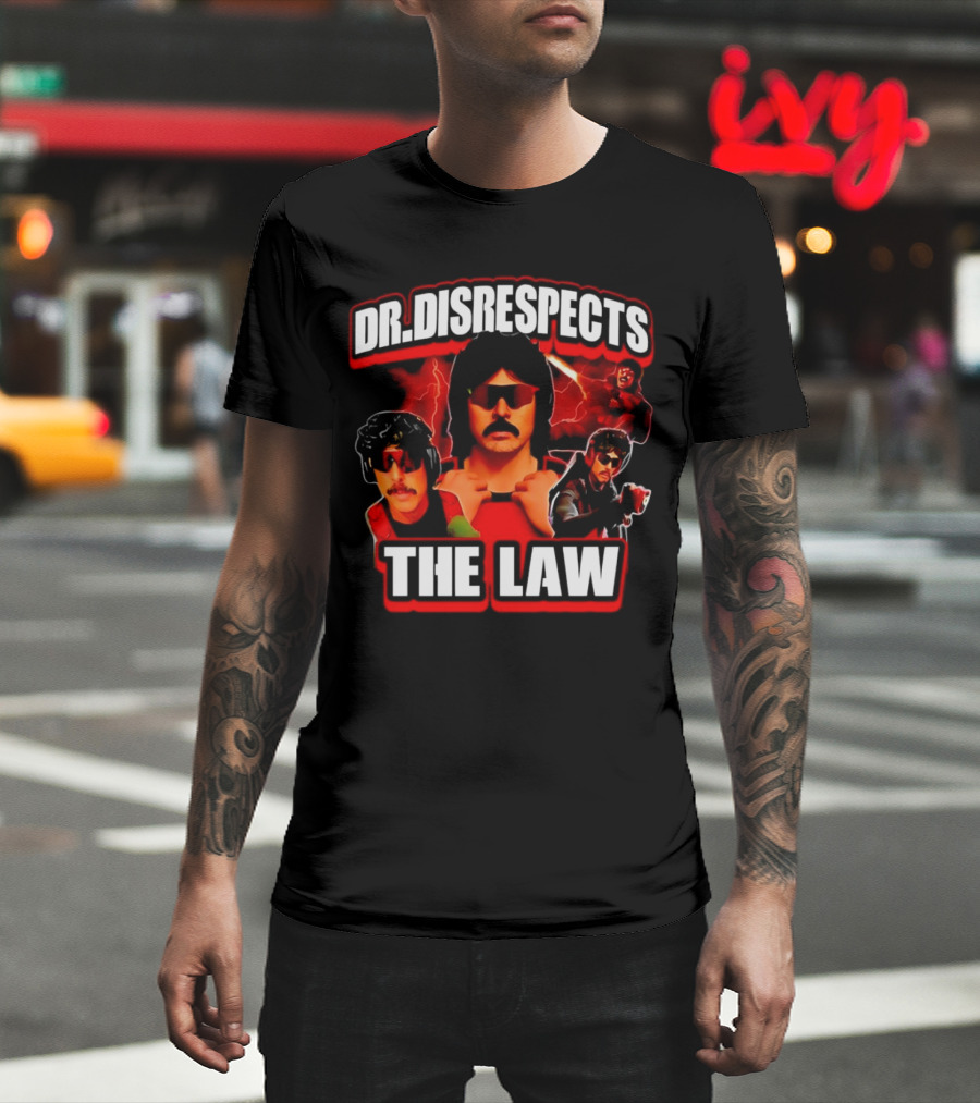 Dr Disrespects The Law Gamer Lightning Action T-Shirt