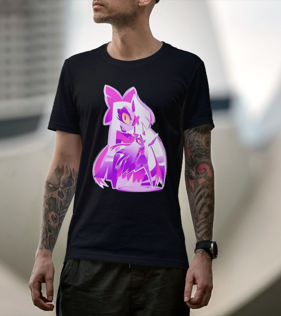 Exorcist Angel Hazbin Hotel Game Purple Character T-Shirt