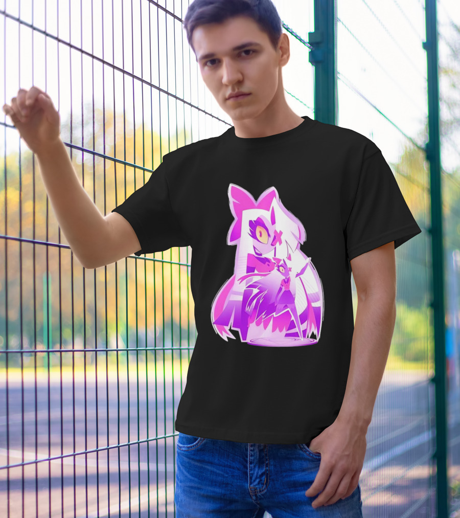 Exorcist Angel Hazbin Hotel Game Purple Character T-Shirt