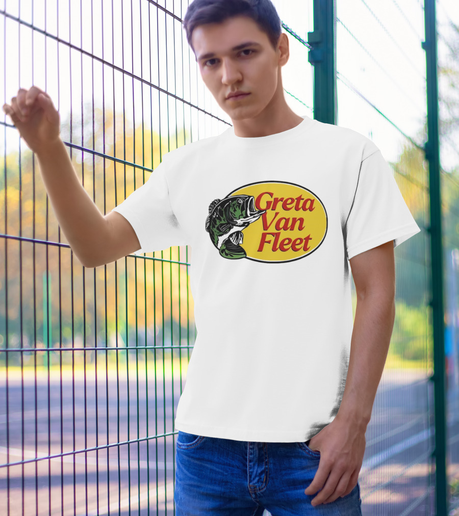 Greta Van Fleet Bass Fishing Oval Bass Emblem T-Shirt