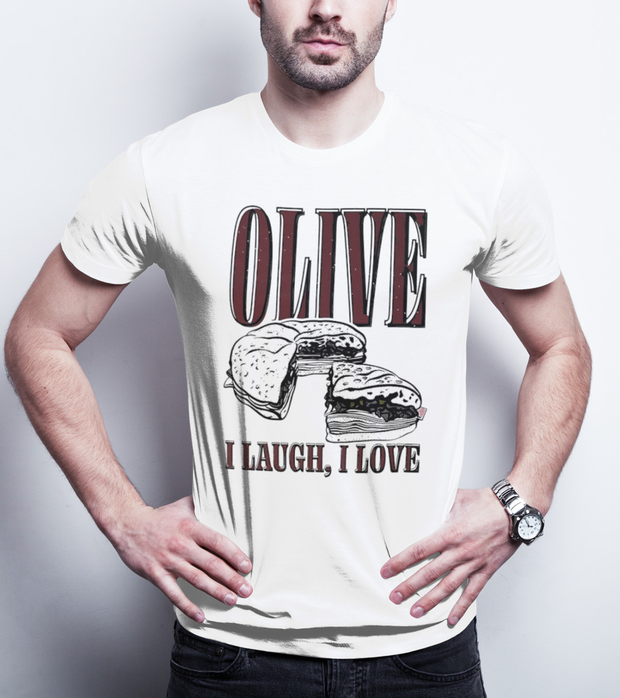 OLIVE I Laugh I Love Black Burger Joke T-Shirt
