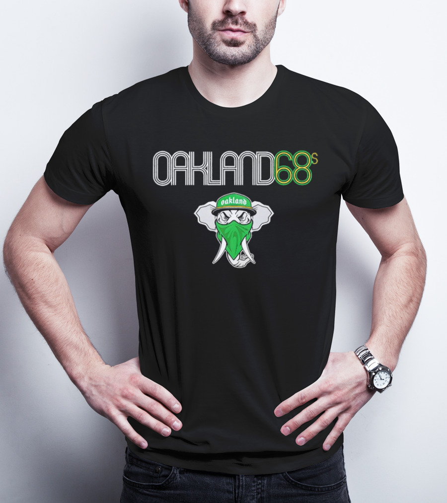 Oakland 68s Elephant Green Bandana Baseball Cap T-Shirt