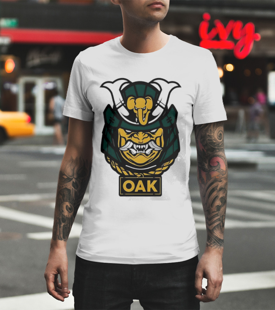 Oakland Athletics Samurai OAK Aggressive Mask T-Shirt
