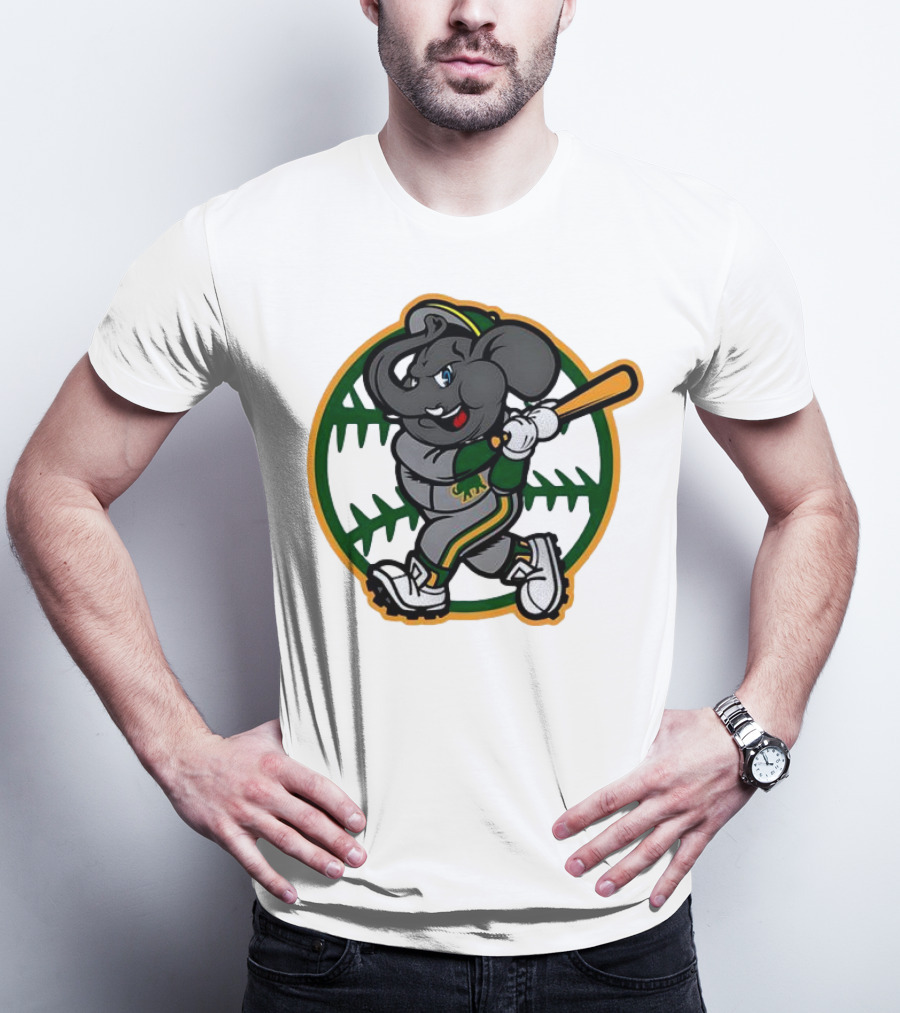 Oakland Baseball Elephant Batting Logo MLB T-Shirt