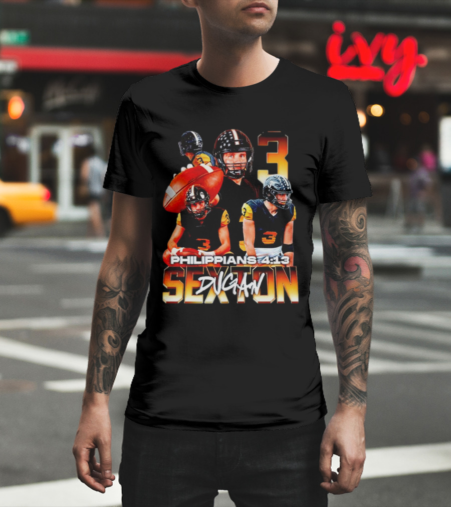 Southwestern Pirates Dugan Sexton Philippians 4:13 Number 3 T-Shirt