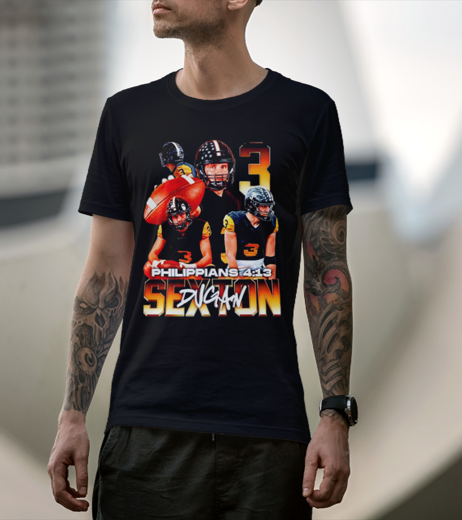 Southwestern Pirates Dugan Sexton Philippians 4:13 Number 3 T-Shirt