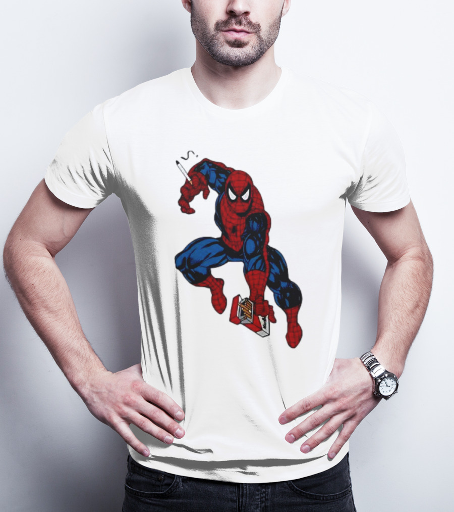 Spider-Man Smokerman Smoking Cigarette Comic T-Shirt
