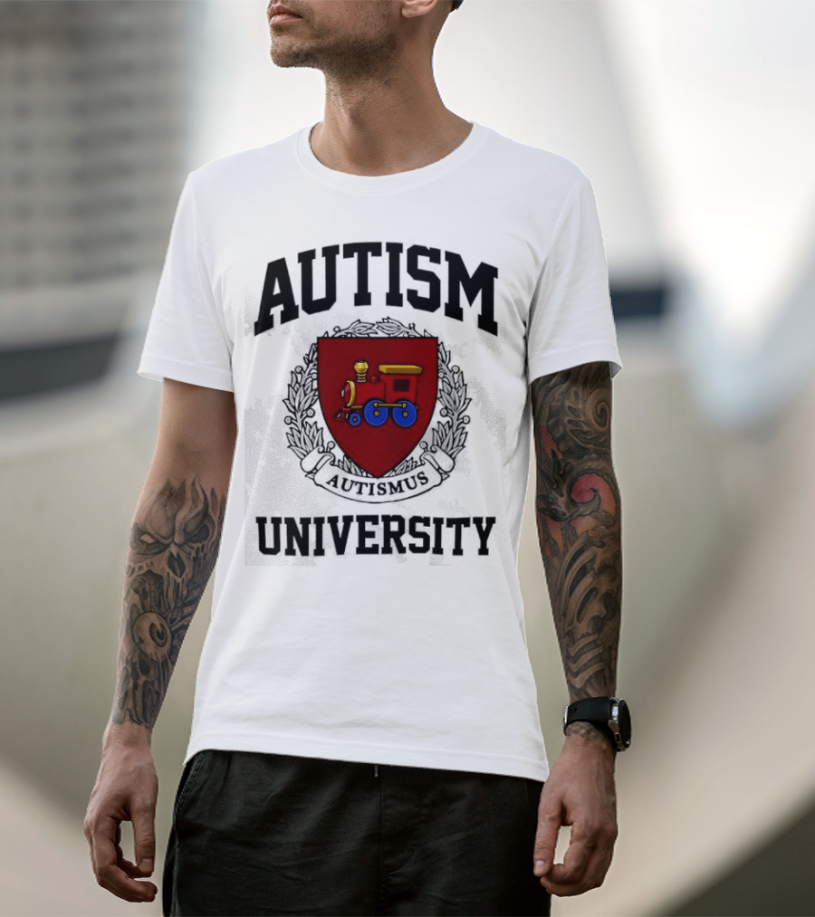 AUTISM UNIVERSITY AUTISMUS CREST CREWNECK T-Shirt