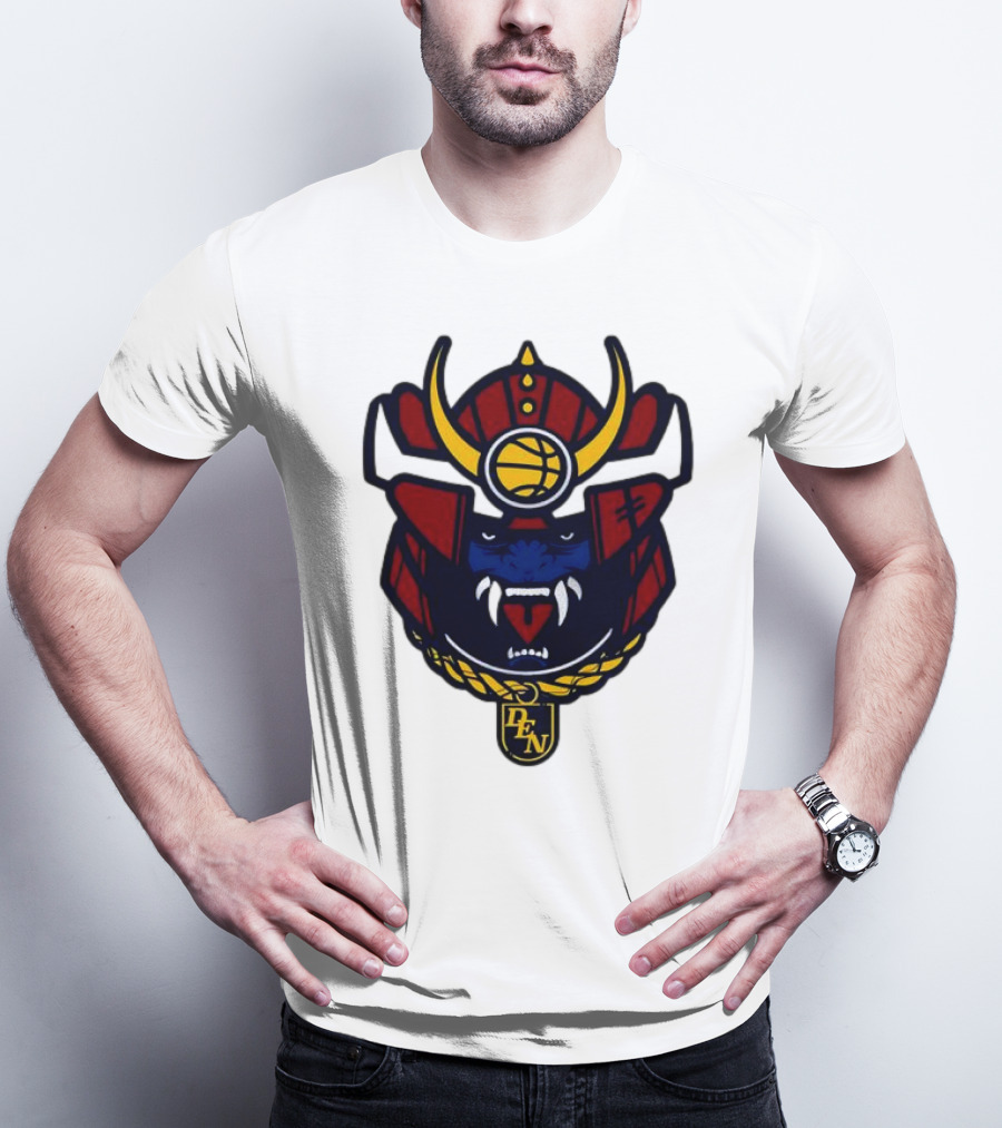 Denver Nuggets Samurai Helmet Emblem With DN Badge T-Shirt