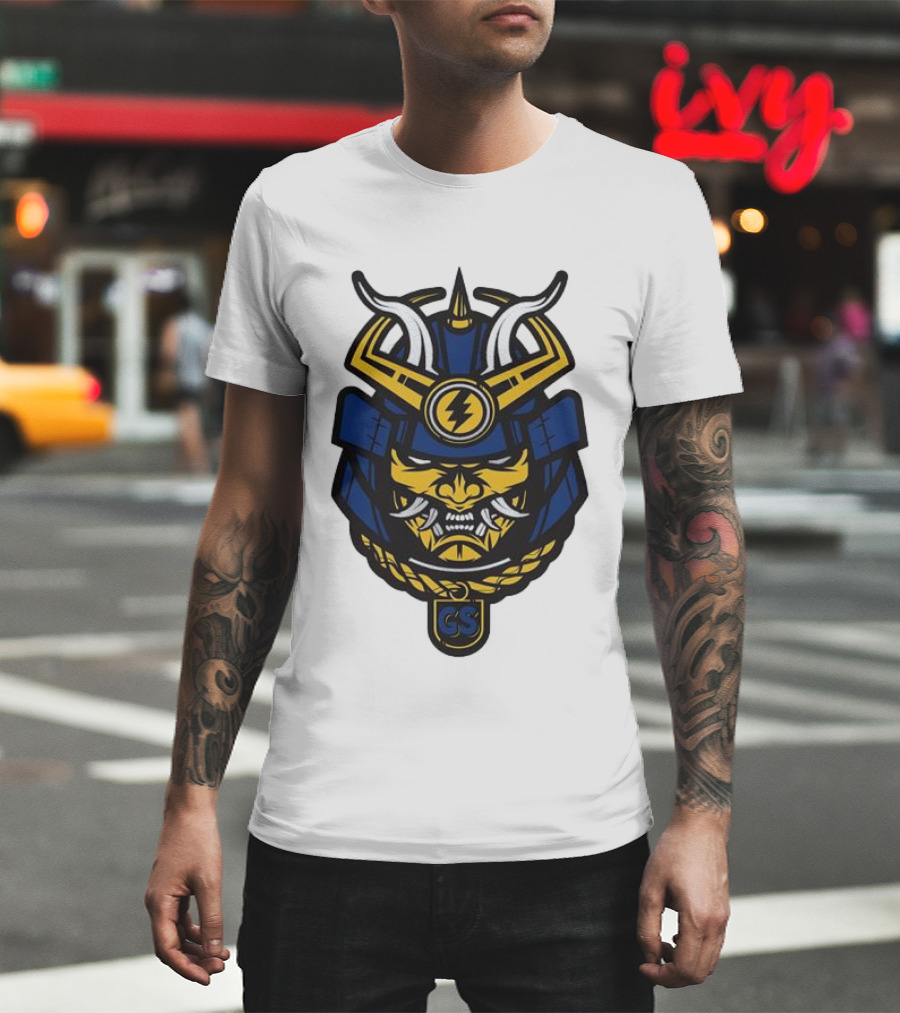 Golden State Warriors GS Samurai Helmet Emblem T-Shirt