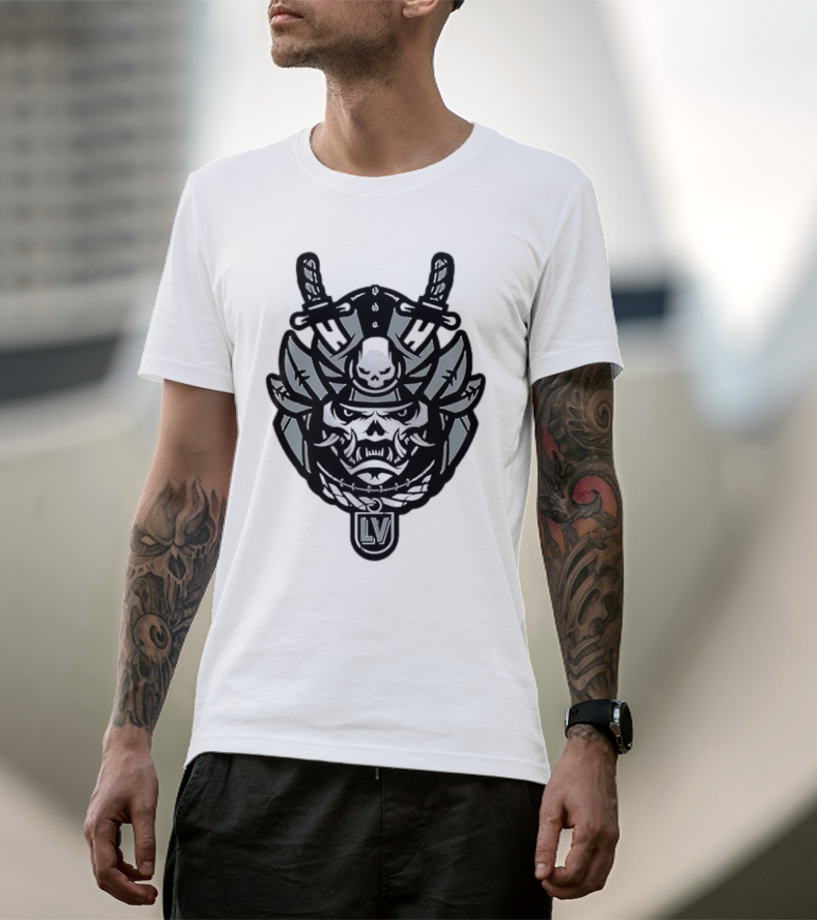 Las Vegas Raiders Samurai LV Skull Emblem T-Shirt