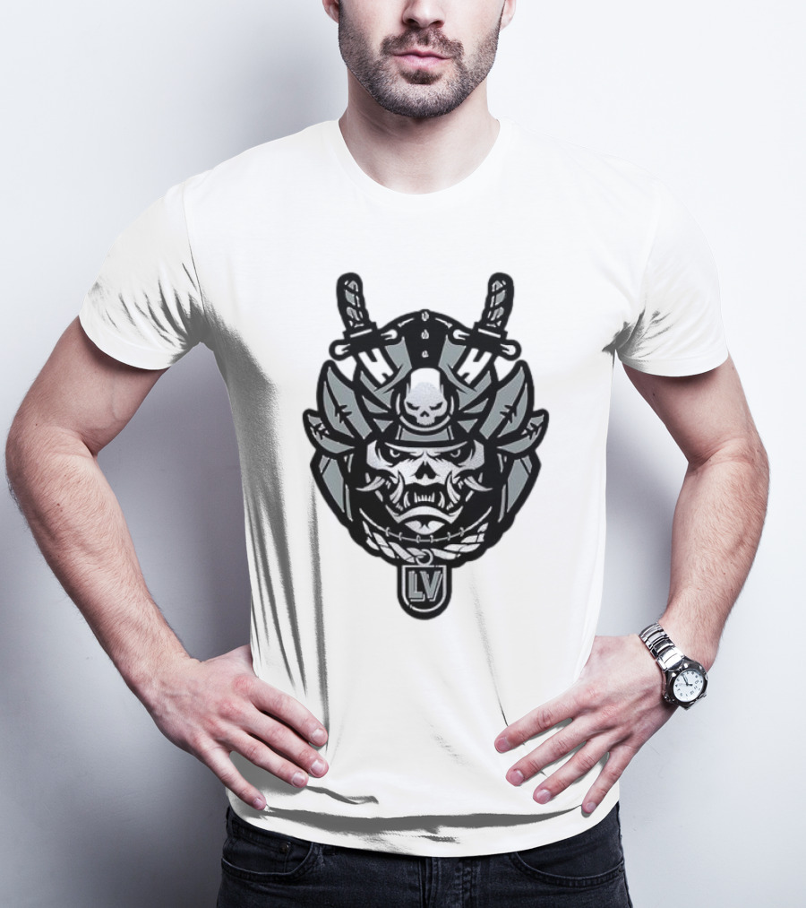 Las Vegas Raiders Samurai LV Skull Emblem T-Shirt